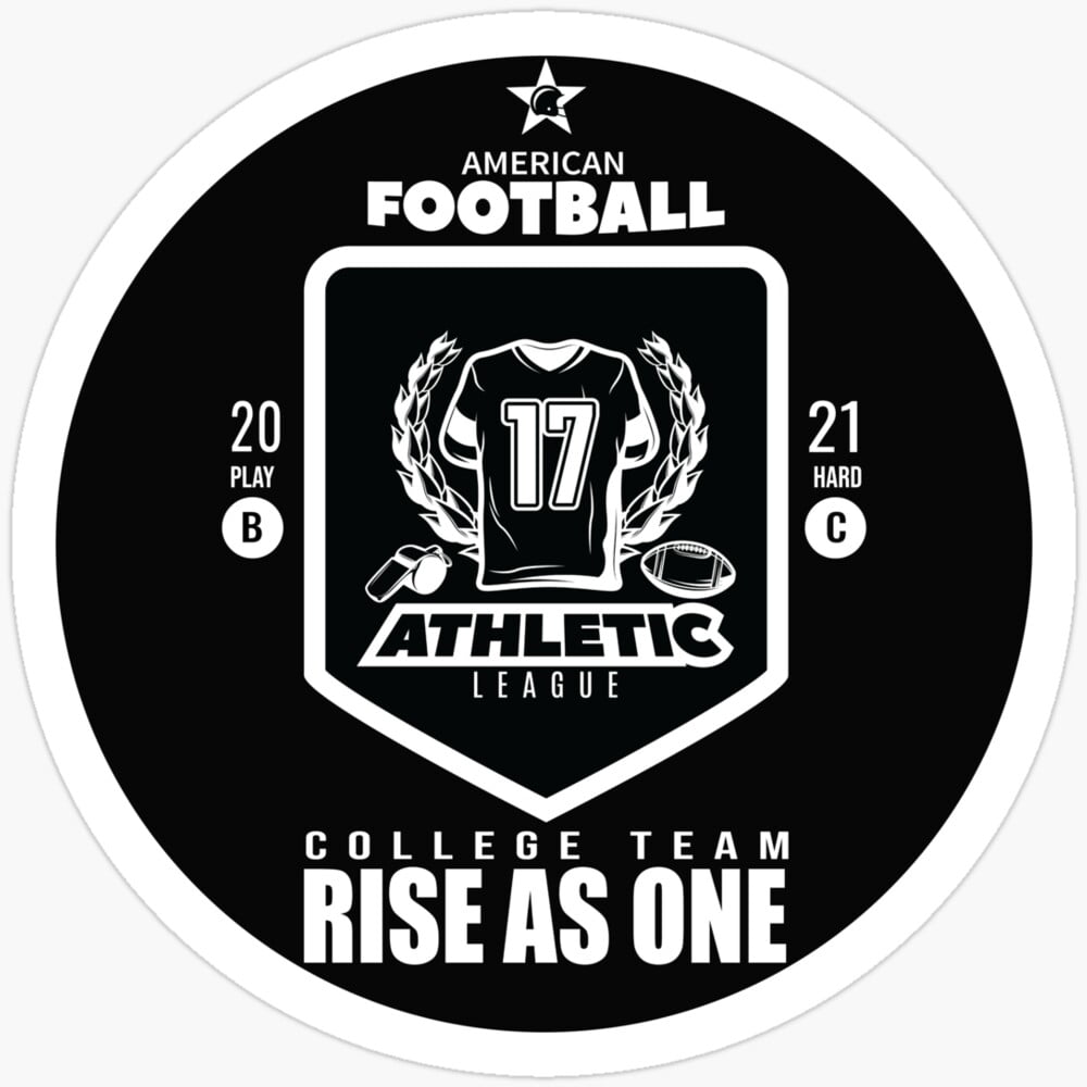 American Football College Team Rises As One Sticker Baseball Sticker ...