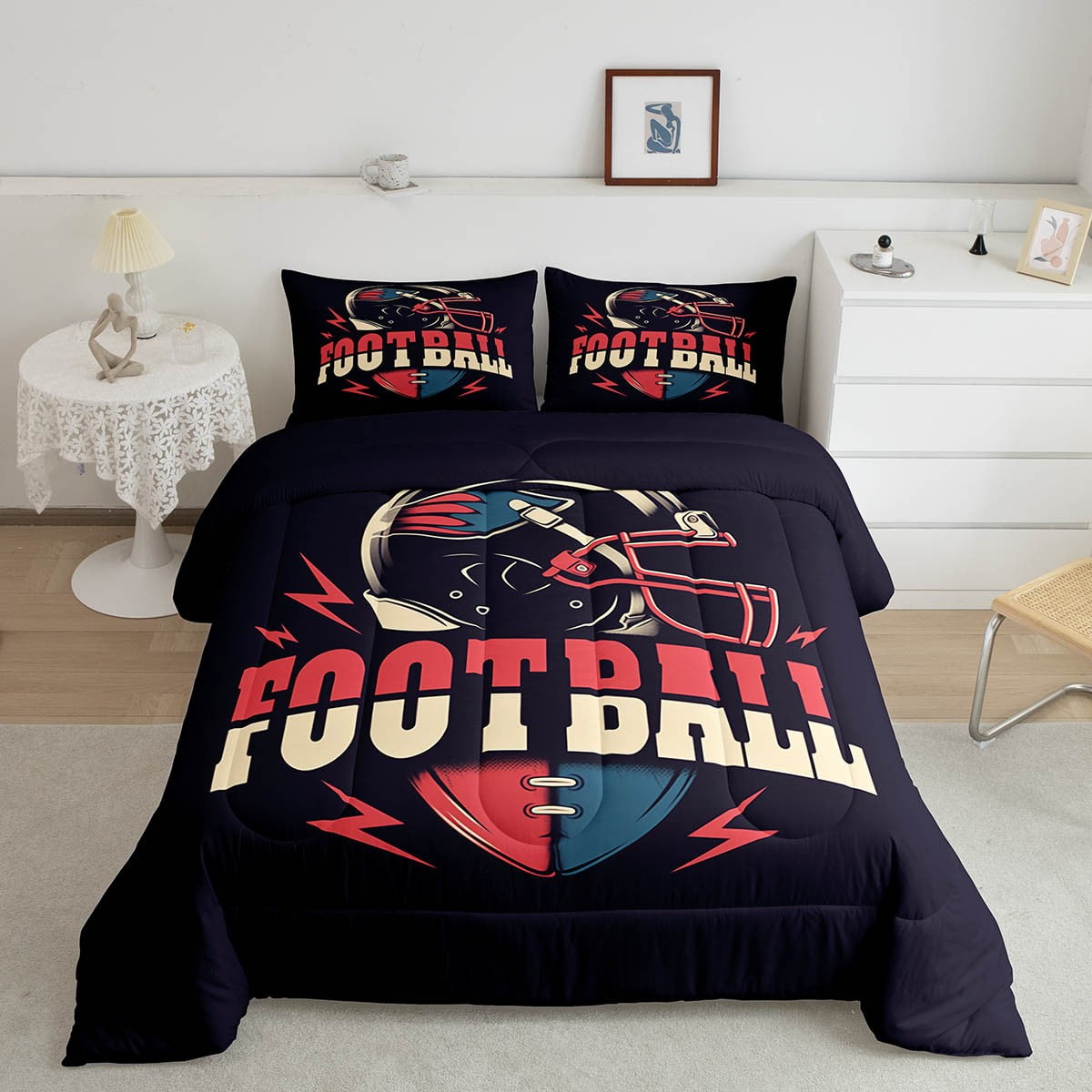 American Football Comforter Set Full Size Sports Bedding Sets Football ...