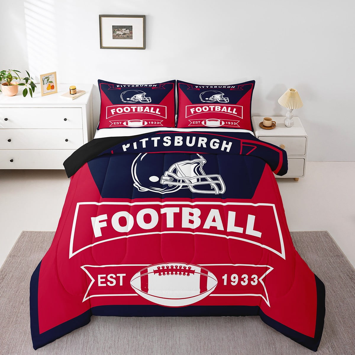American Football Comforter Set Sports Bedding Sets for Boys Girls Teen ...