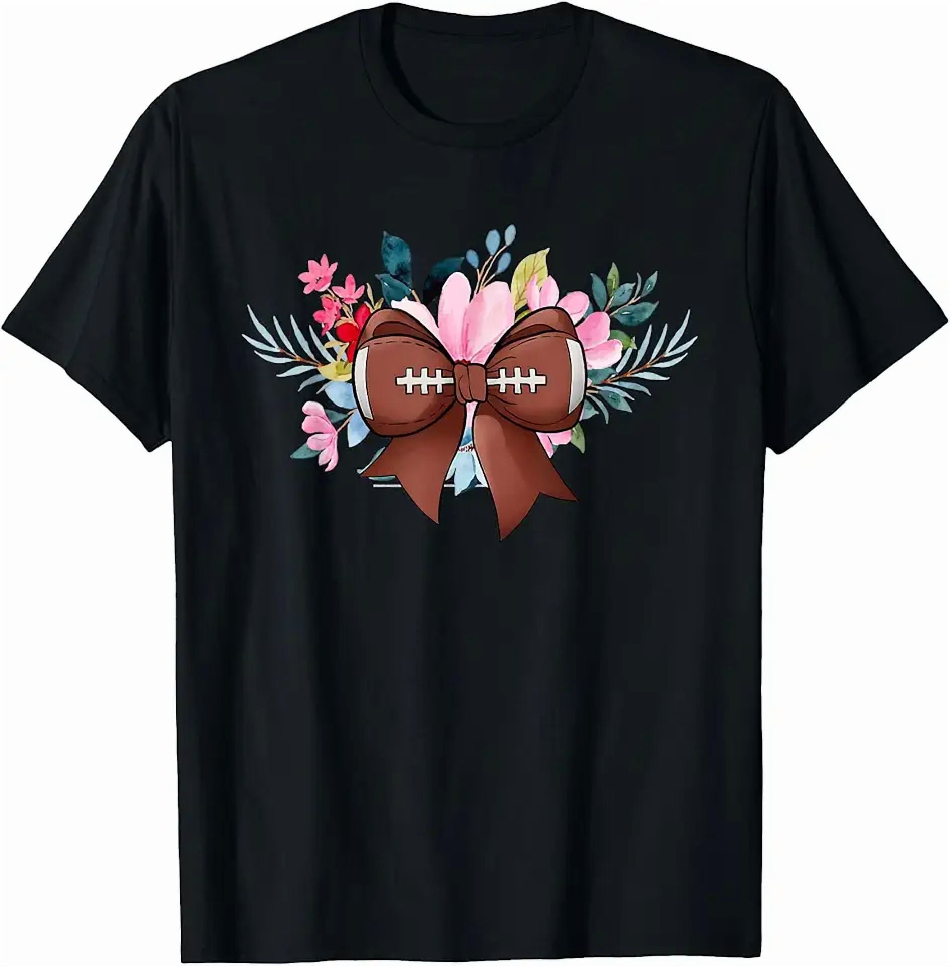 American Football Coquette Bow Cute Football Mom T-Shirt - Walmart.com
