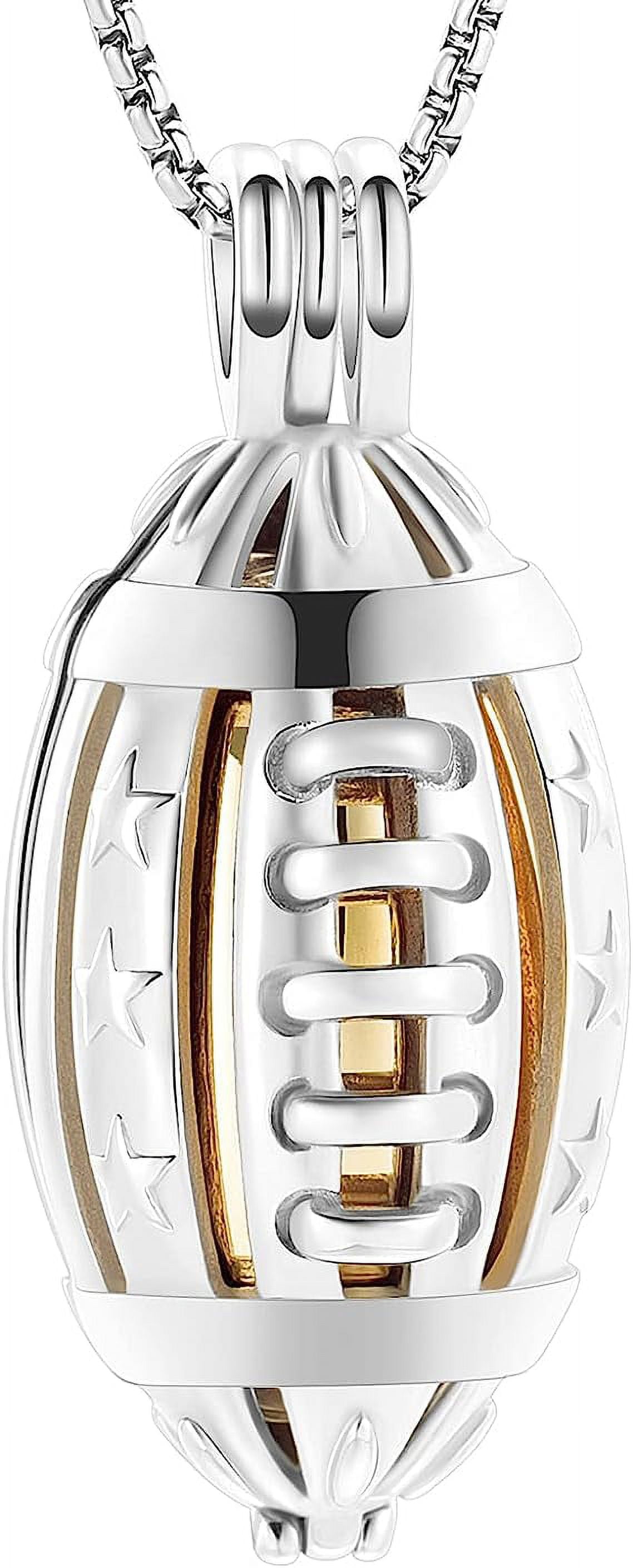 American Football Cremation Locket Necklace For Ashes Of Loved Ones ...