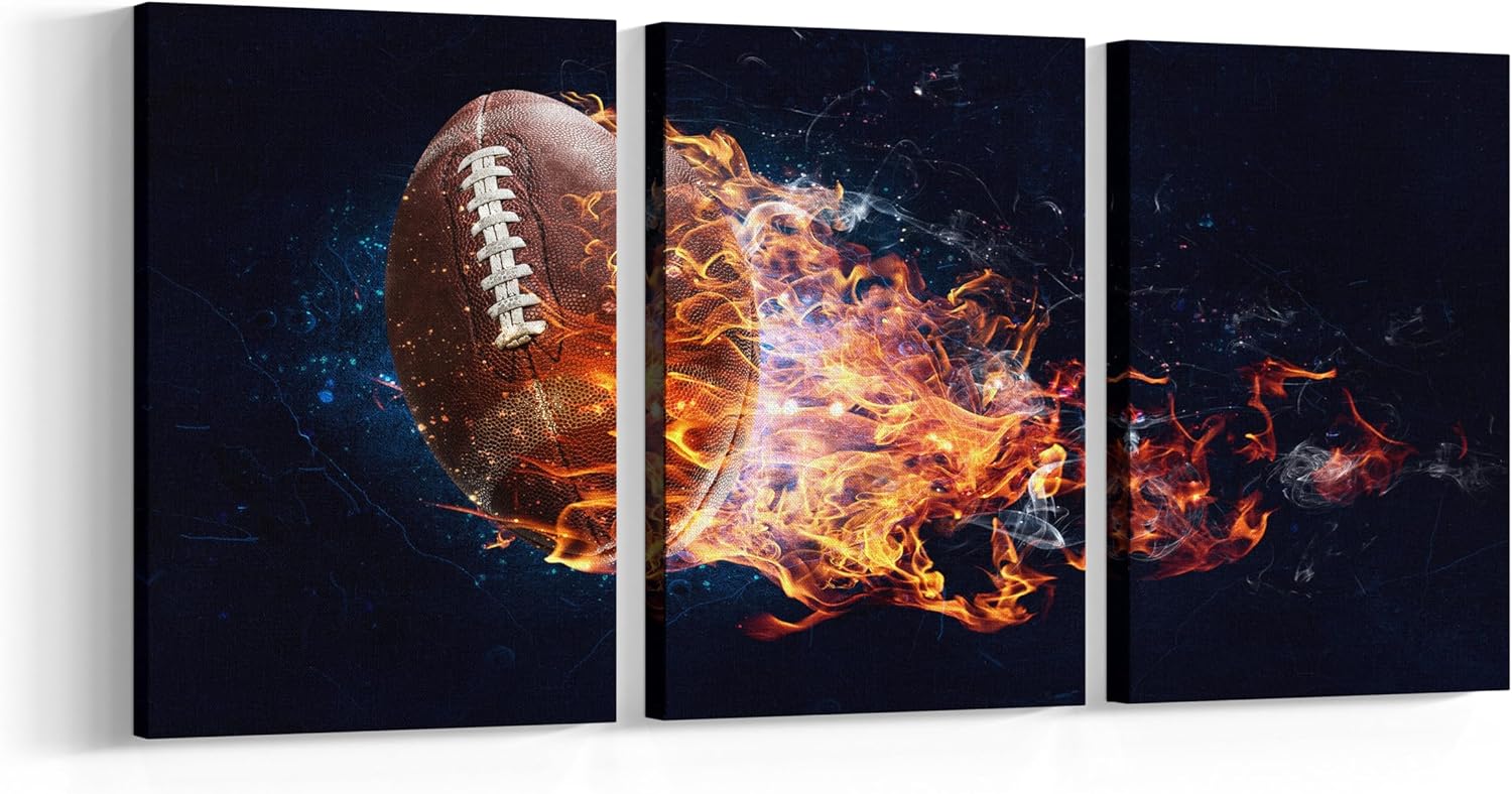 American Football Decor for Boys Room Football Wall Art Canvas Football ...