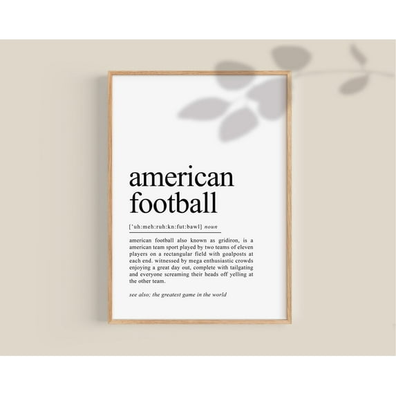 American Football Definition Print, Coach gift, Football Mom gift ...