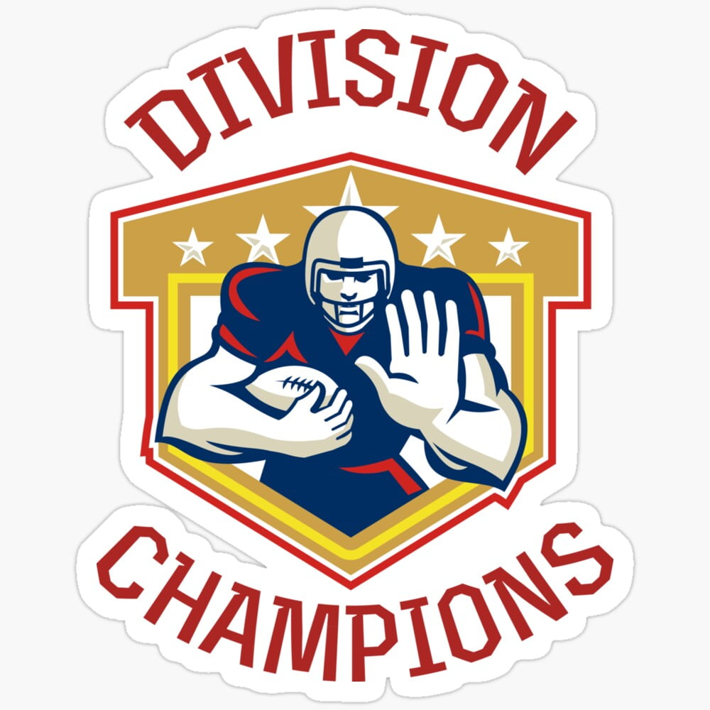 American Football Division Champions Shield Sticker Baseball Sticker ...
