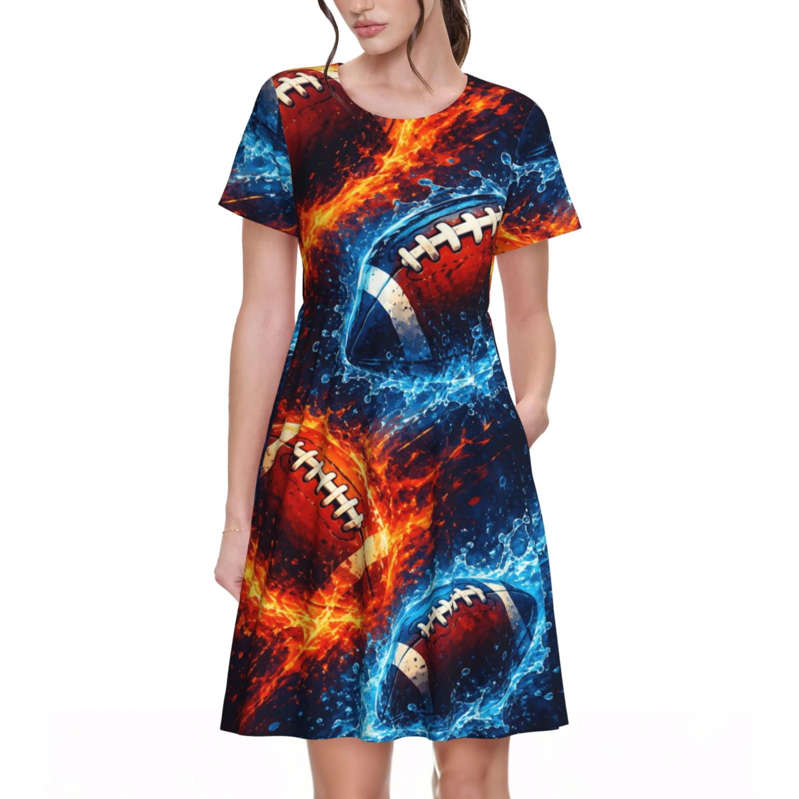 American Football Dresses Short Sleeve Nightdresses for Women - Walmart.com