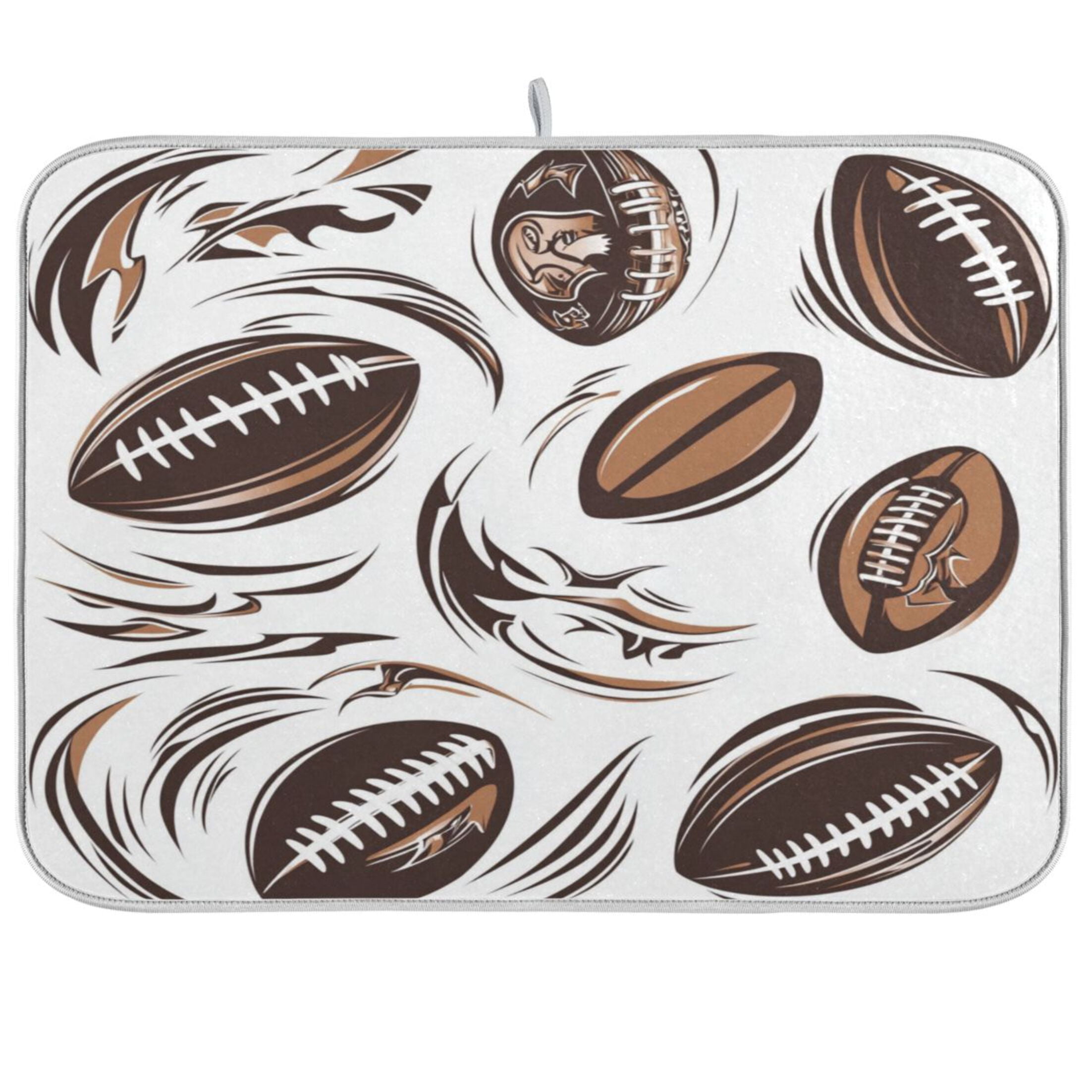 American Football Elements Dish Drying Mat Kitchen Mats Microfiber ...