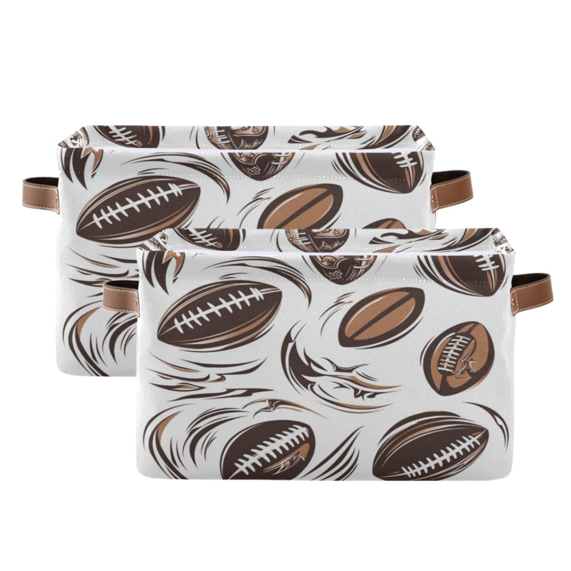 American Football Elements Foldable Storage Basket,Canvas Fabric ...