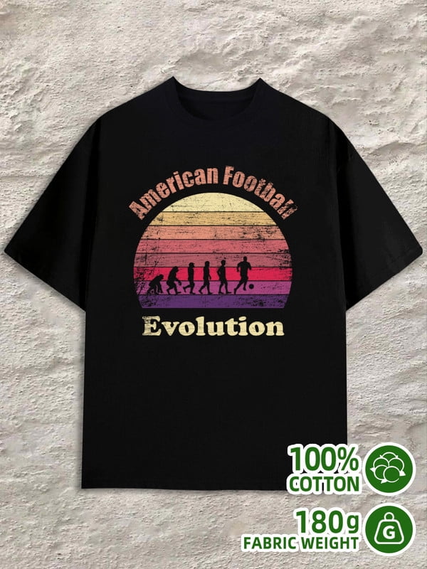 American Football Evolution men's black 180G 100% Cotton Perfect for ...