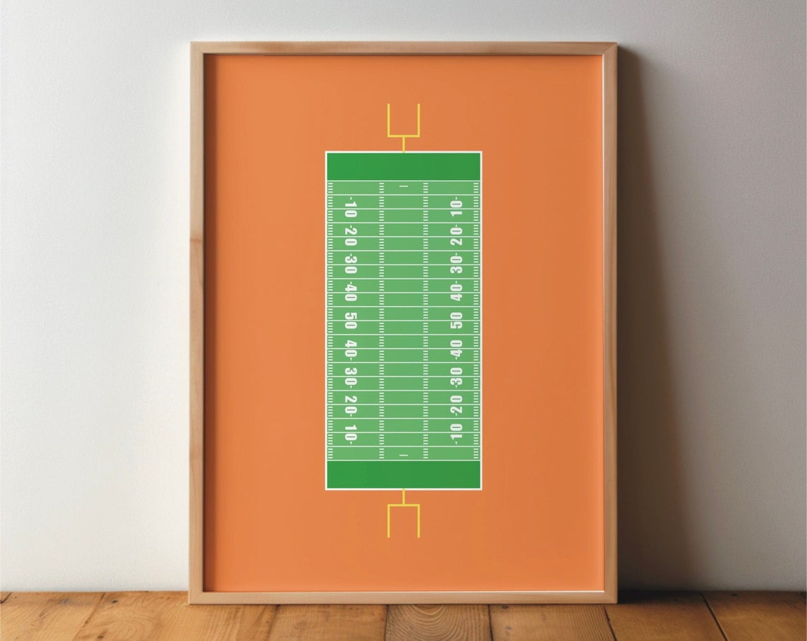 American Football Field Poster - Sports Poster, Art, Picture, Minimal ...