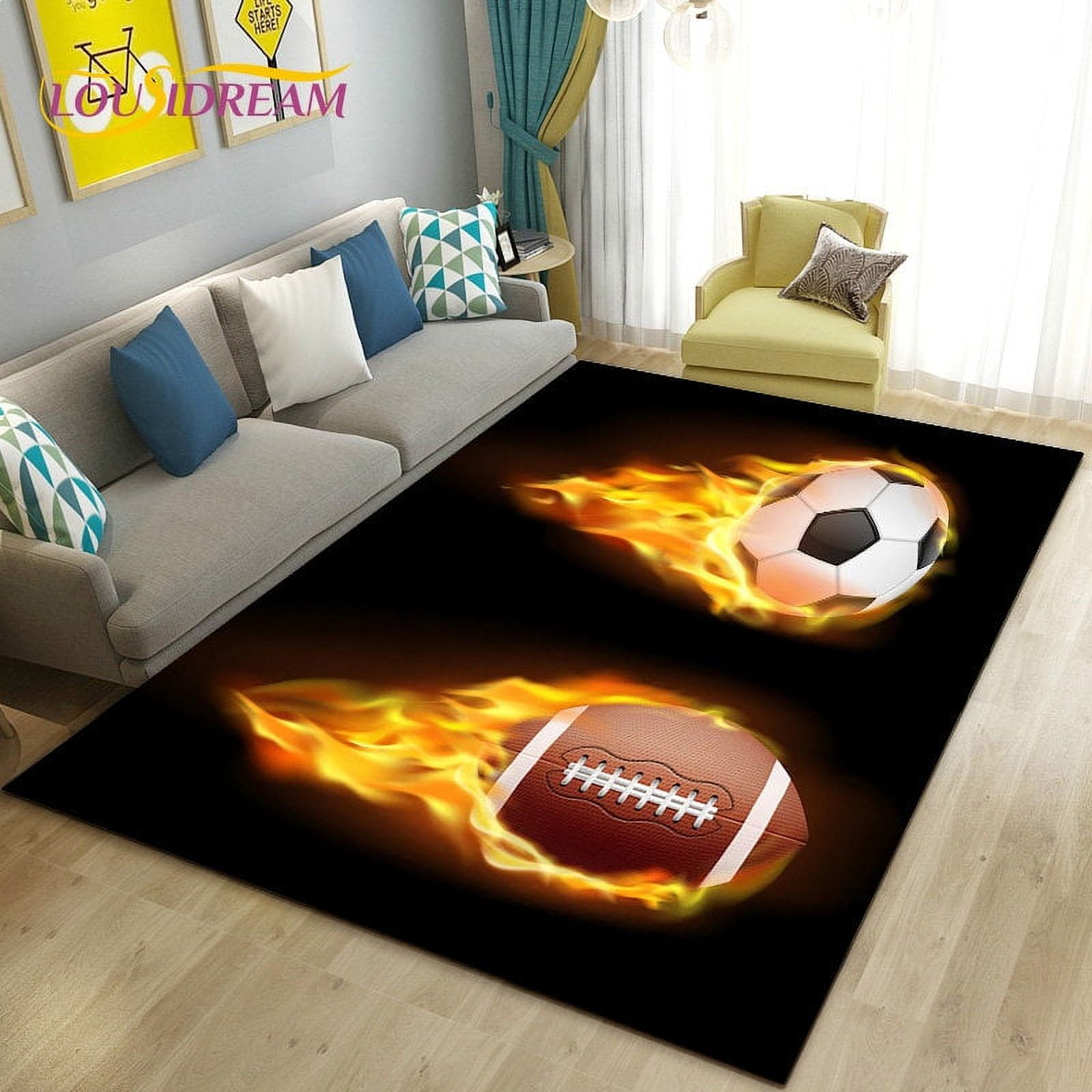 American Football Field Rugby Area Rug Large Carpet Rug for Living Room ...