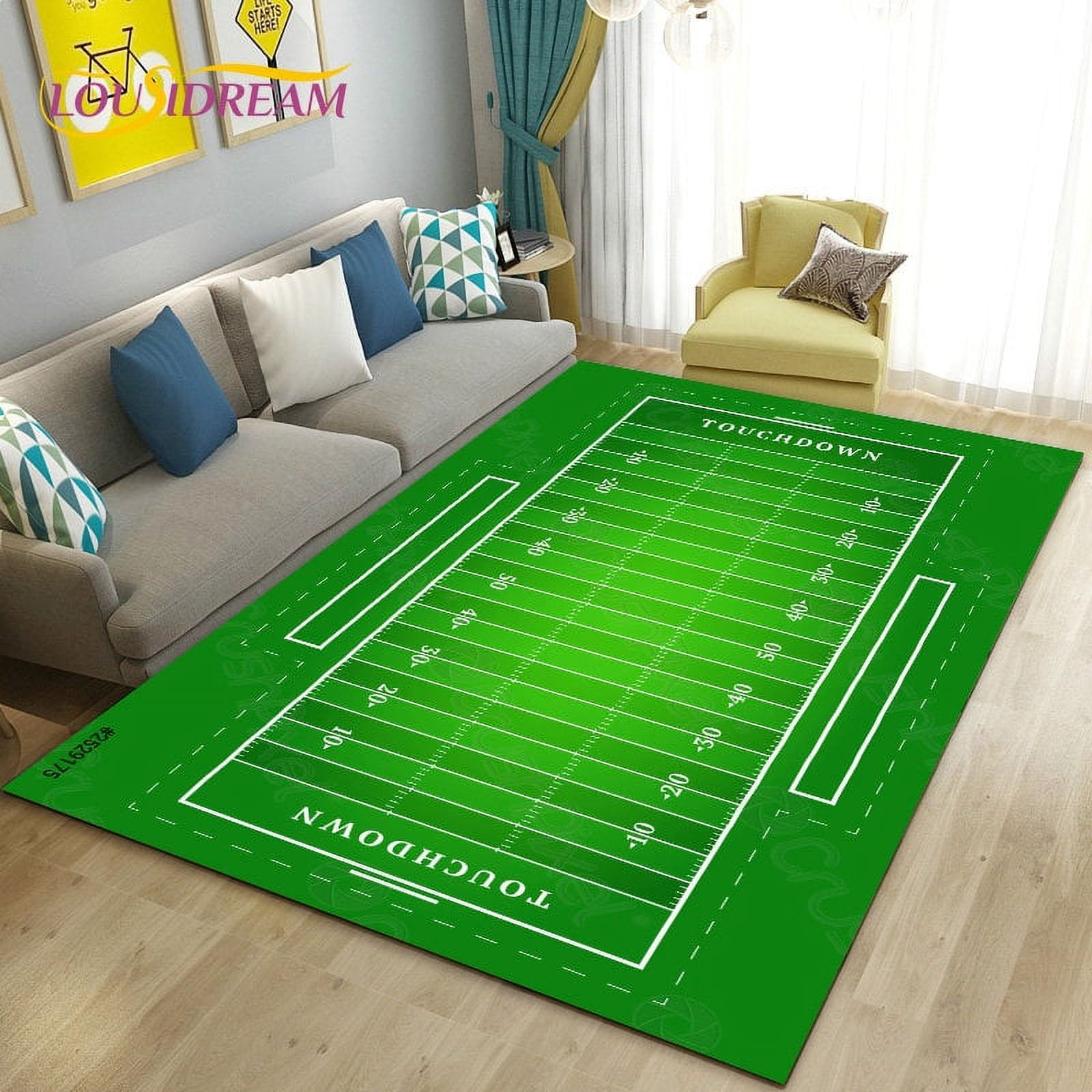 American Football Field Rugby Area Rug Large Carpet Rug for Living Room ...