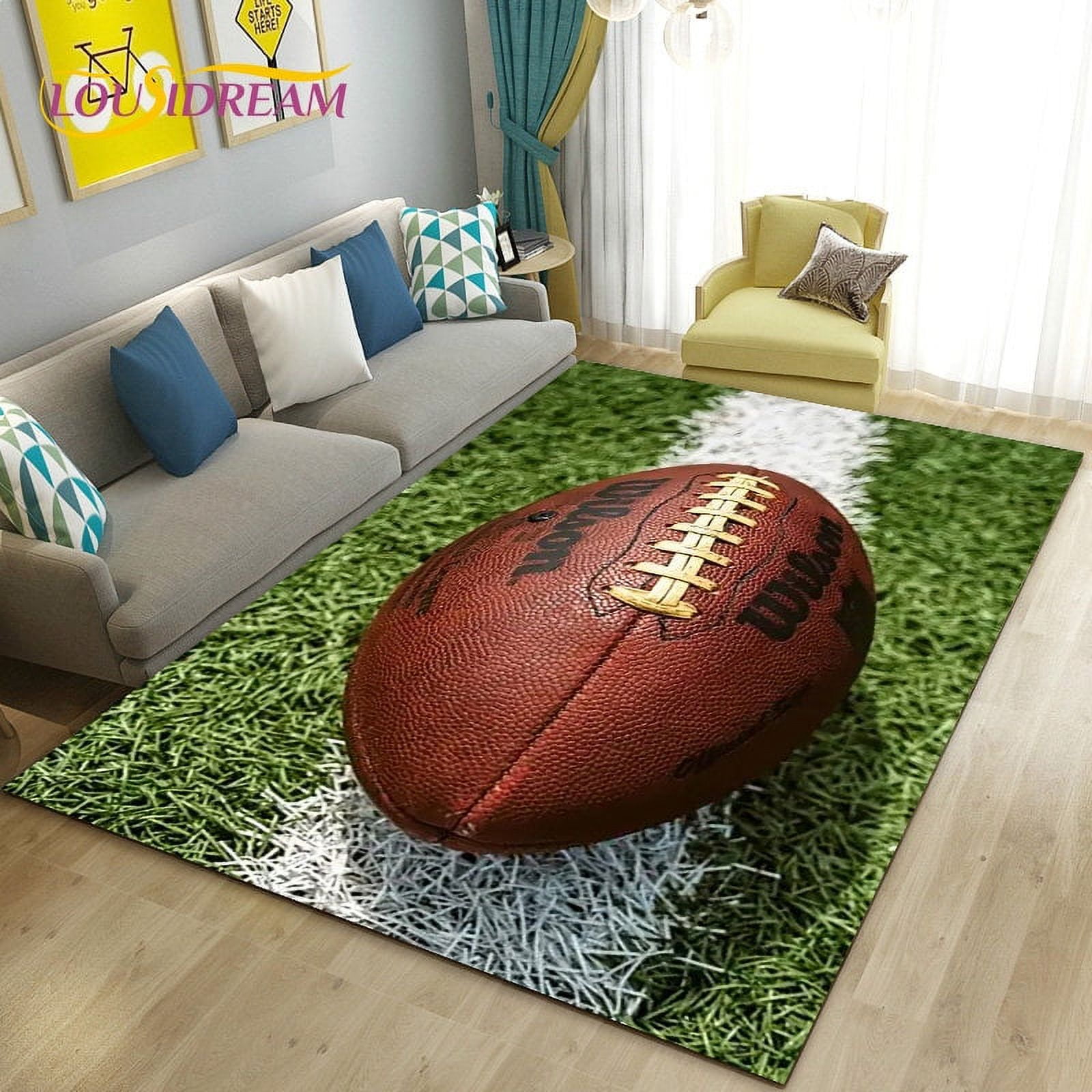 American Football Field Rugby Area Rug Large Carpet Rug for Living Room ...
