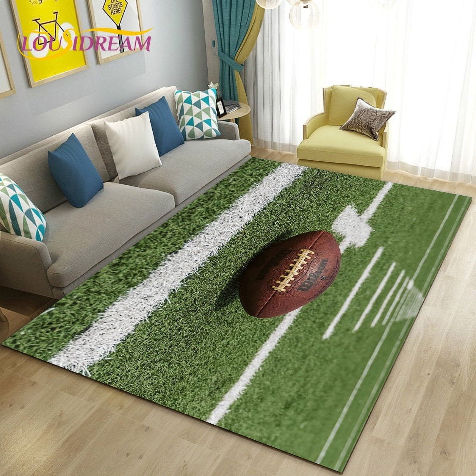 American Football Field Rugby Area Rug Large Carpet Rug for Living Room ...