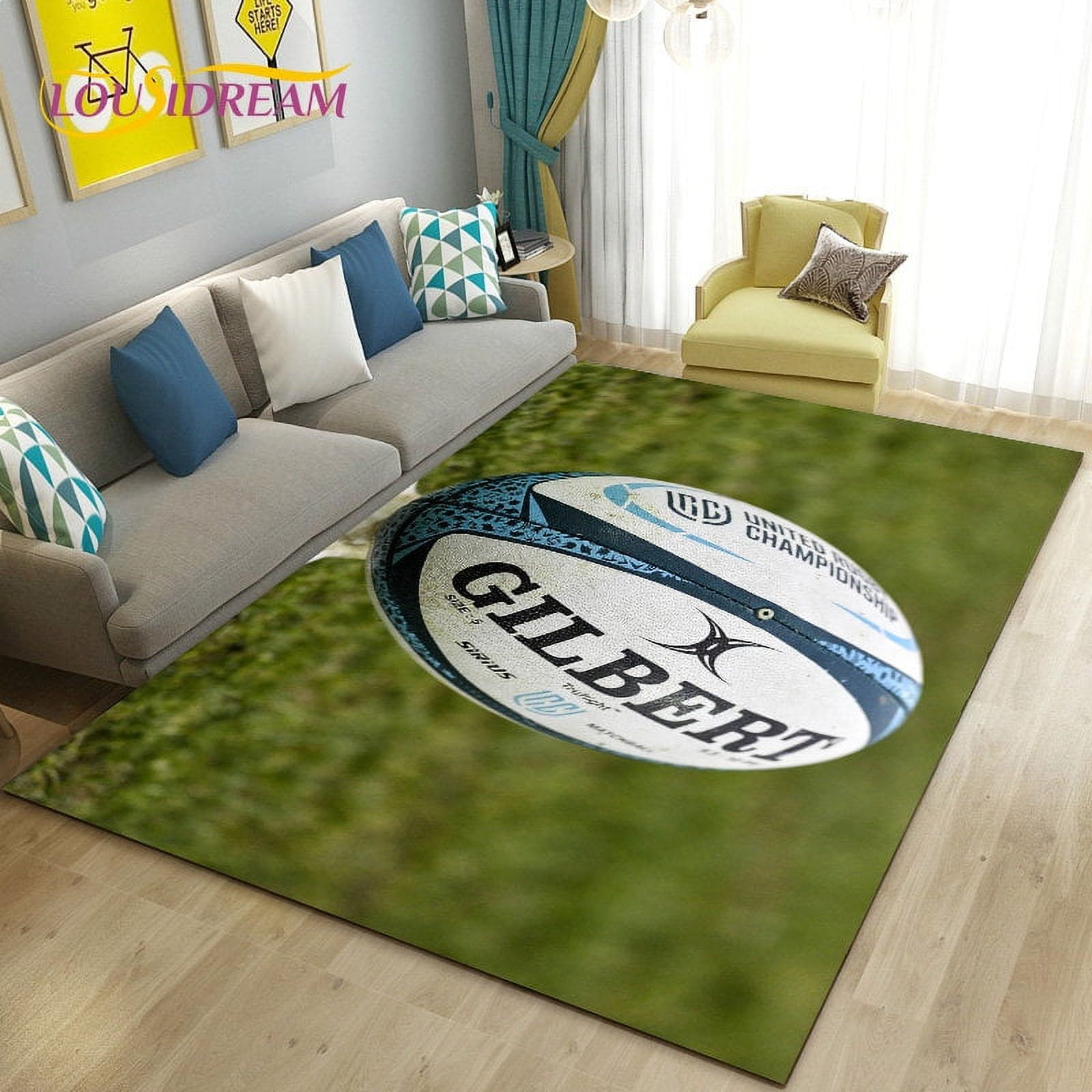 American Football Field Rugby Area Rug Large Carpet Rug for Living Room ...