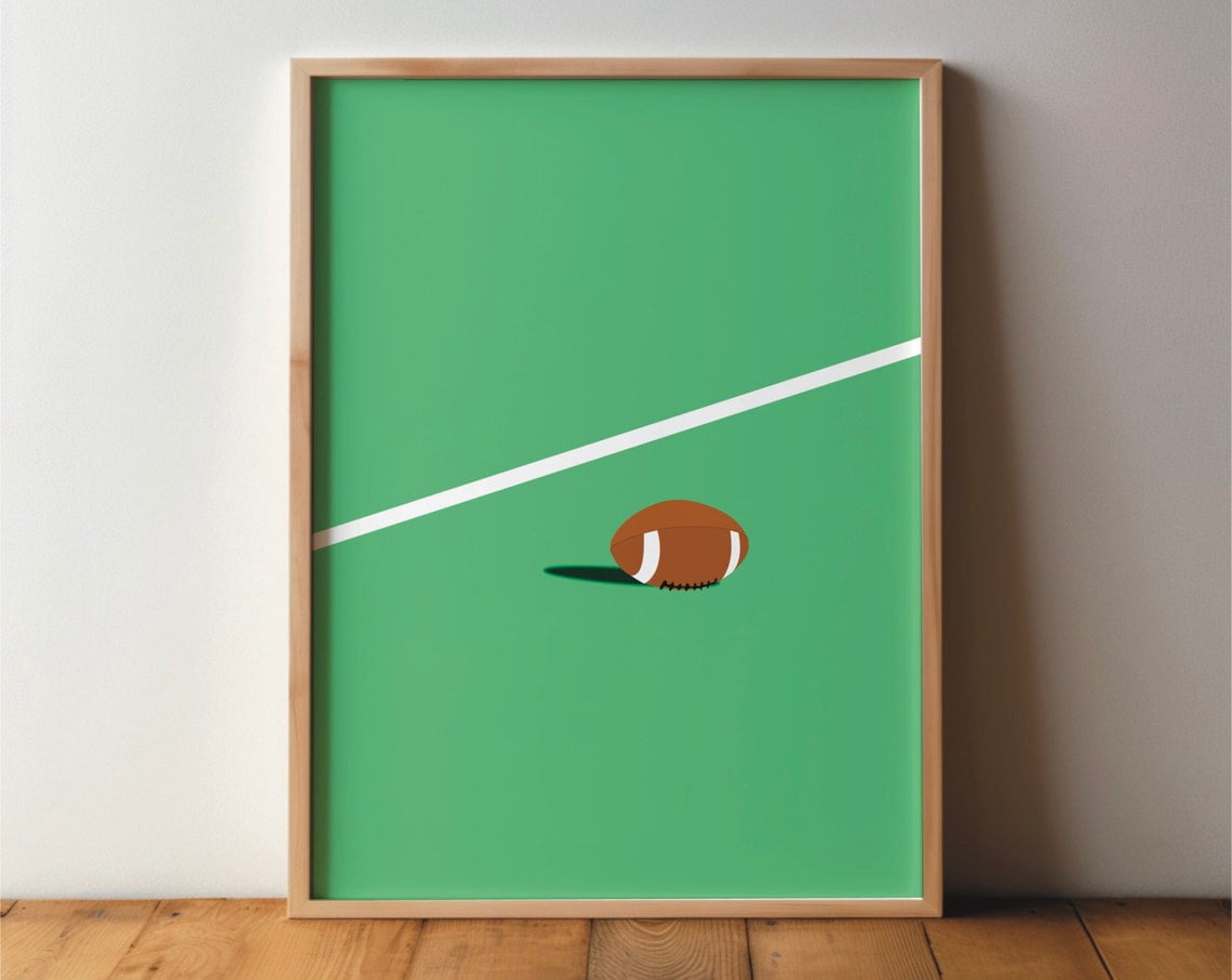American Football Field Scene Poster - Sports Poster Art Print Minimal ...