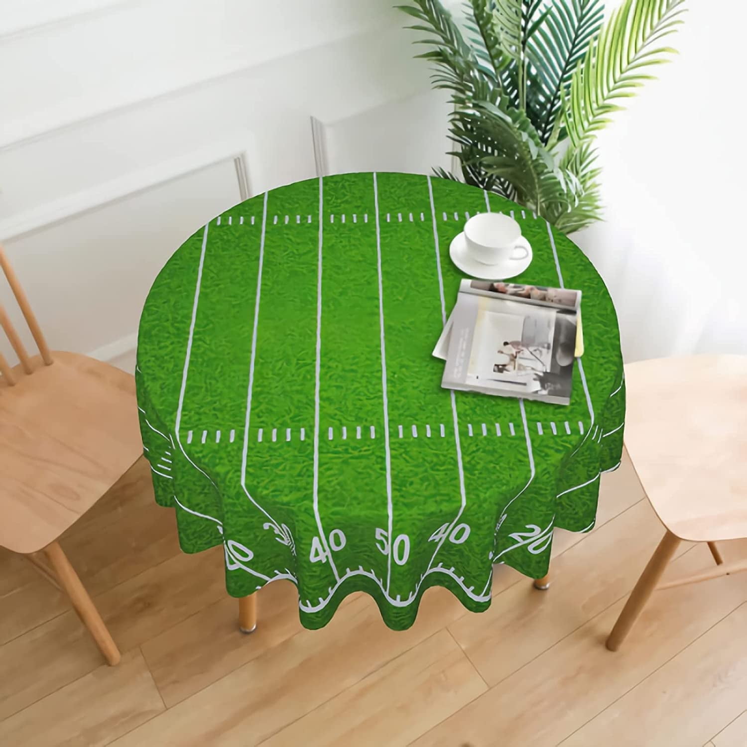 American Football Field Tablecloth Round Green Sport Theme Table Cloths ...