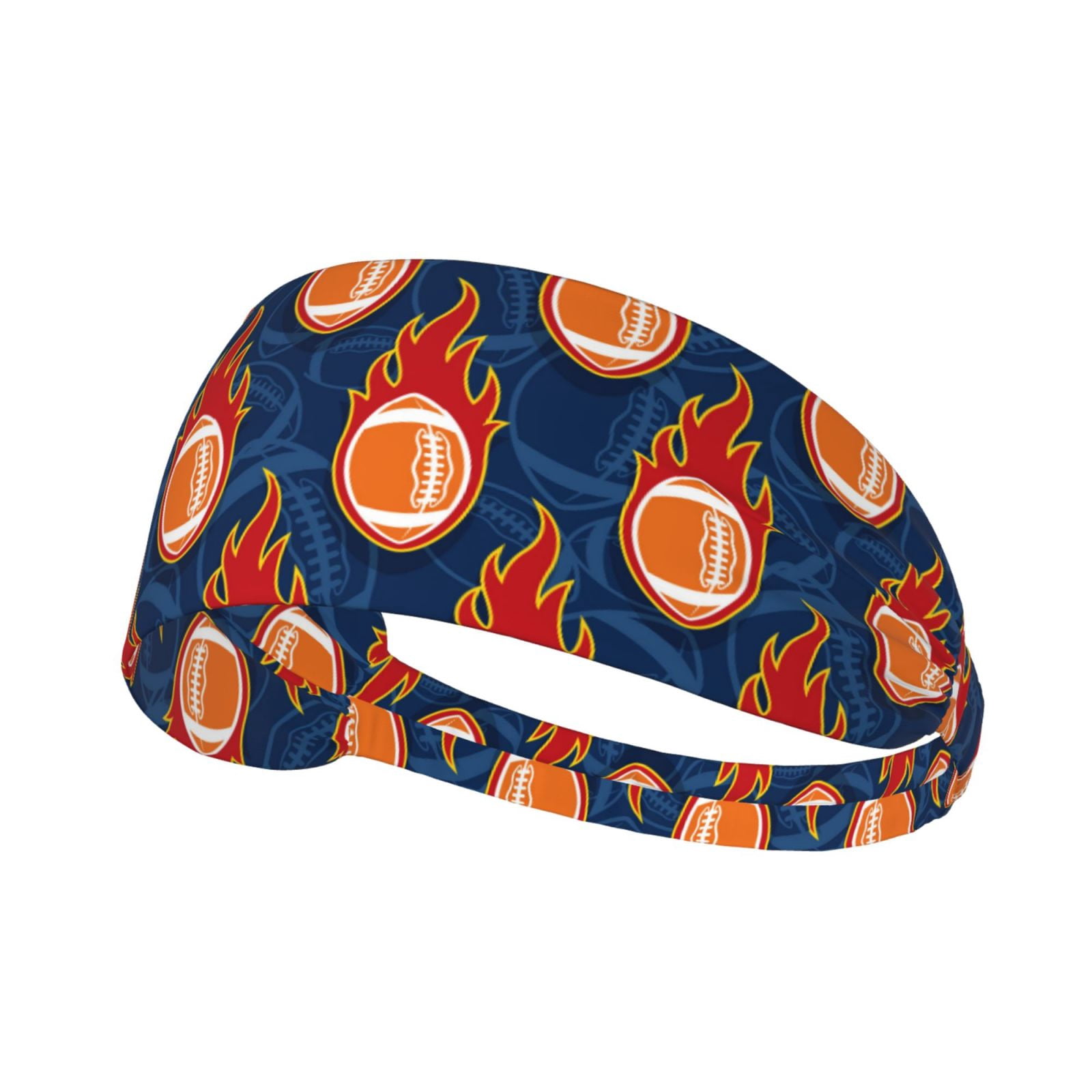American Football Fire Flames Headbands for Women Men, Workout Elastic ...