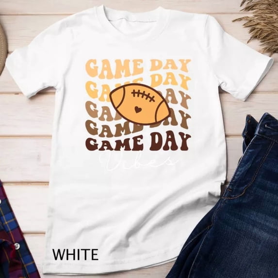 American Football Game Day Vibes Rugby Sports Men Women Unisex T-Shirt ...