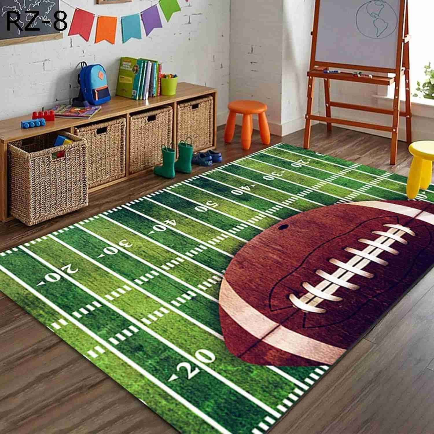 American Football Green Grass Field Indoor Non Slip Rugs Art Home Decor ...