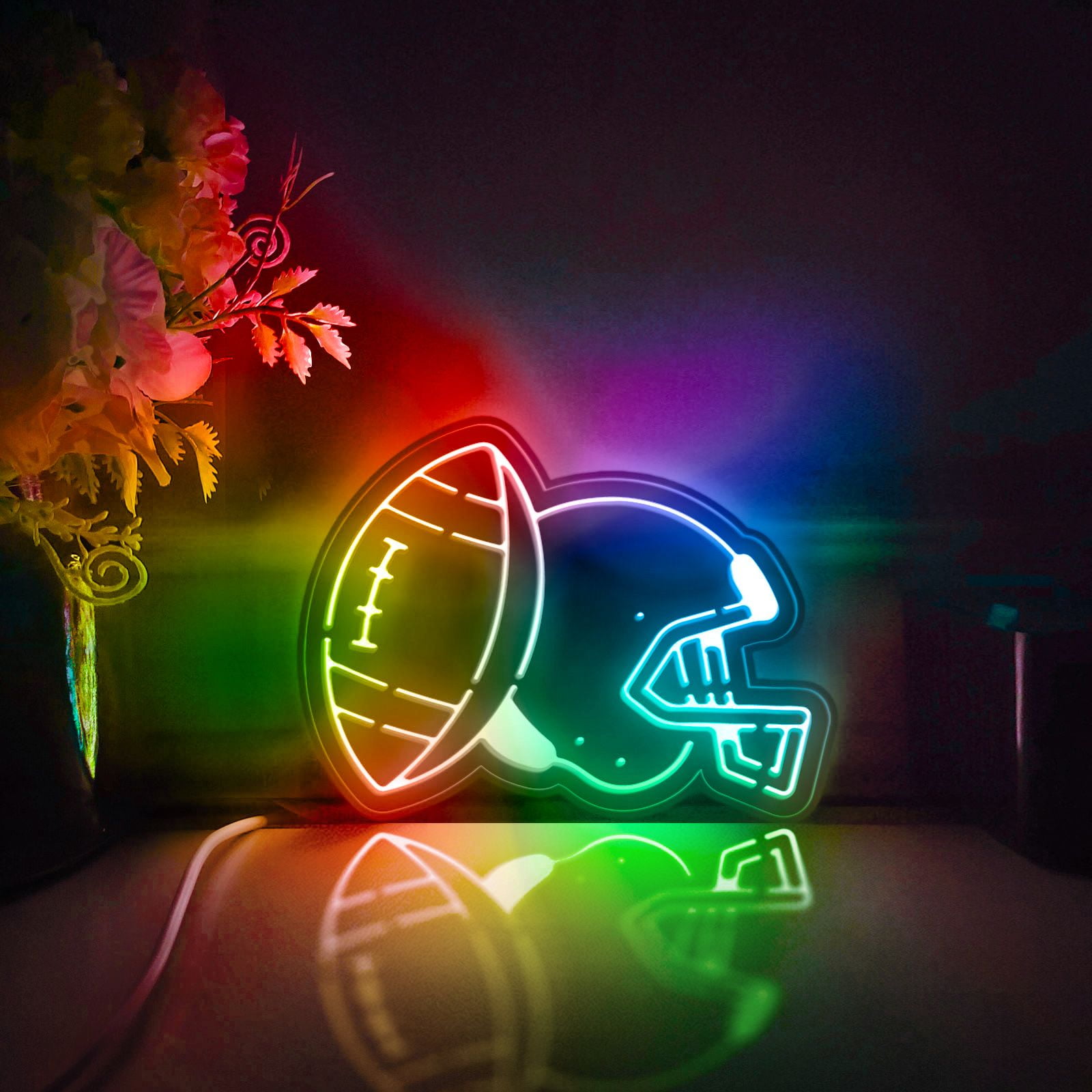 American Football Helmet Led Light Box, Dimmable Neon-Like Light Signs ...