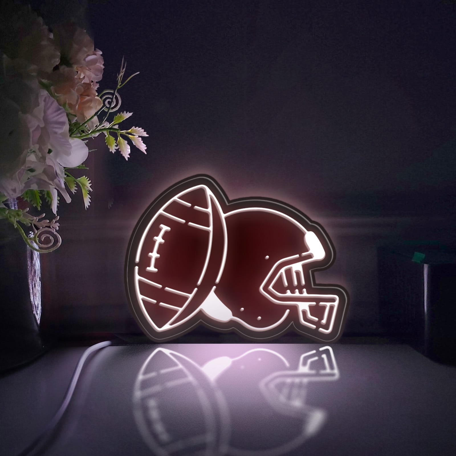 American Football Helmet Led Light Box, Dimmable Neon-Like Light Signs ...