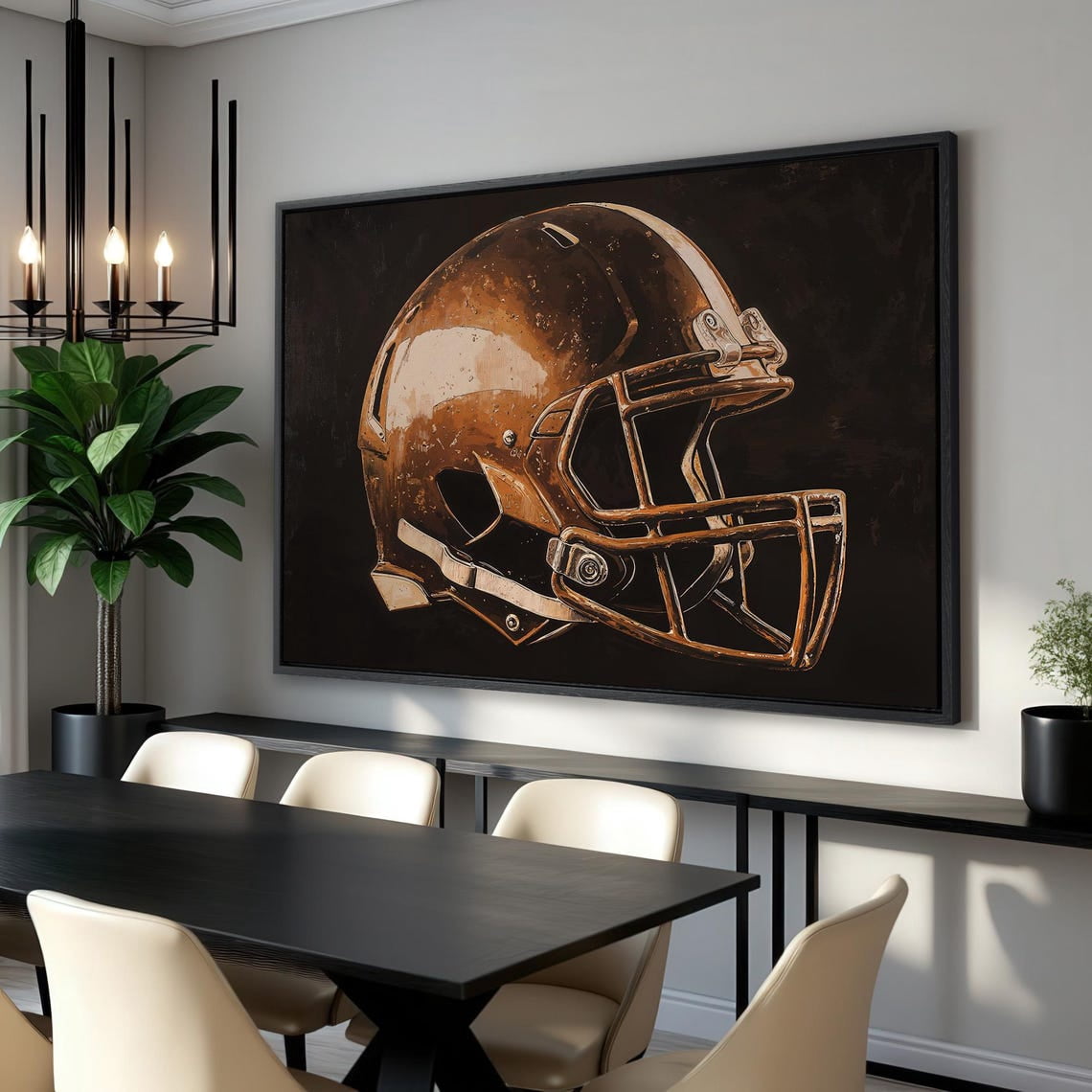 American Football Helmet Poster Realistic Wall Art Sports Wall Decor ...