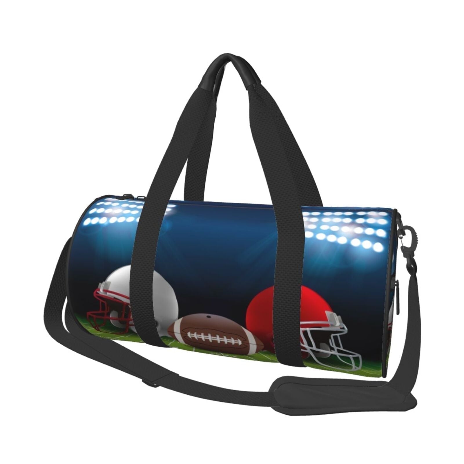 American Football Helmet Small Round Sport Duffel Bag,Soccer Field ...