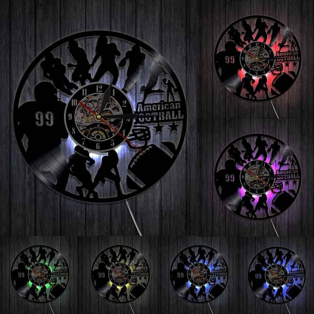 American Football Home Decor Modern Design Wall Clock Rugby Football ...