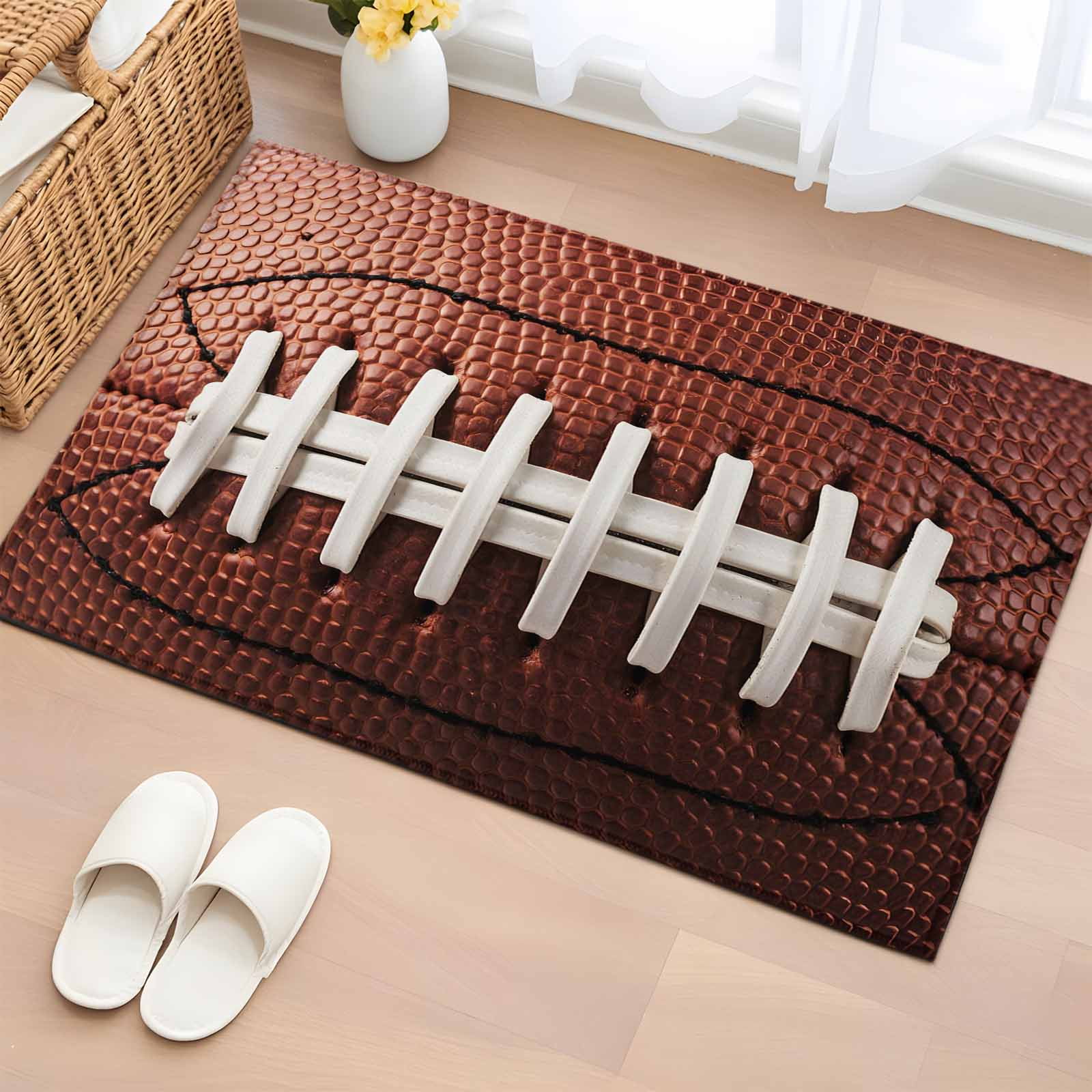 American Football Laces Bathroom Rug Washable 2x3 Entryway Rug Non Slip ...