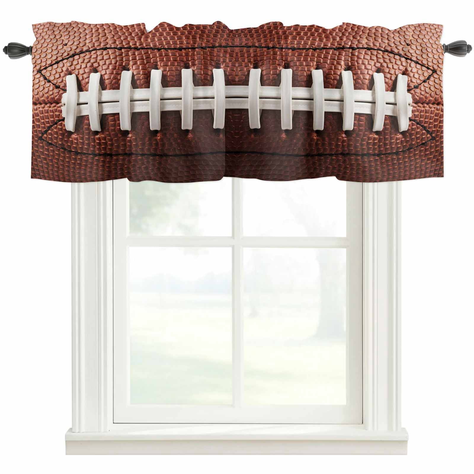 American Football Laces Rod Pocket Curtain Valance, Classic Rugby ...