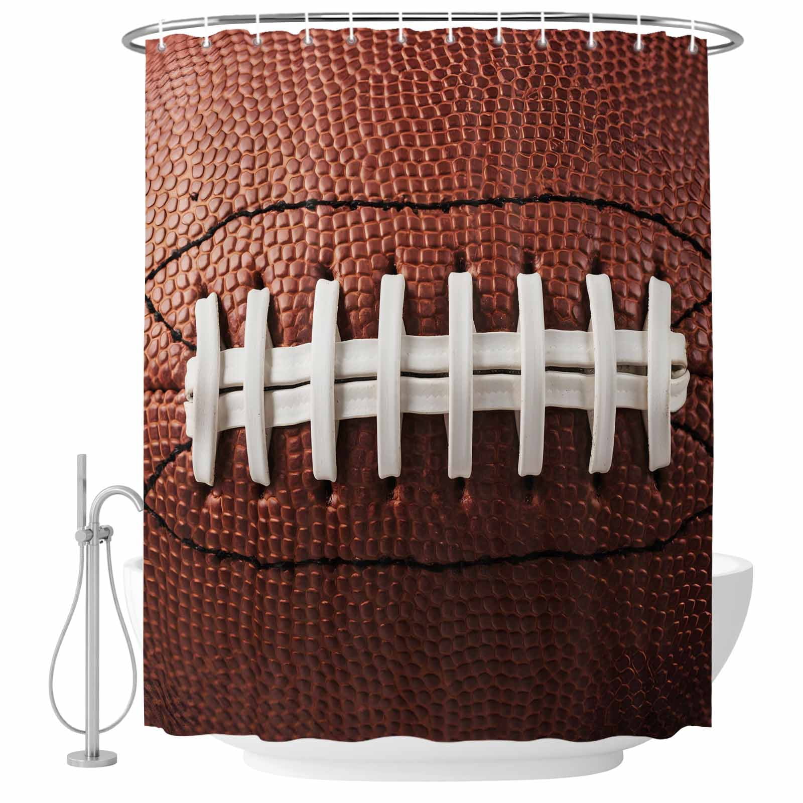 American Football Laces Shower Curtain, Waterproof Shower Curtains for ...