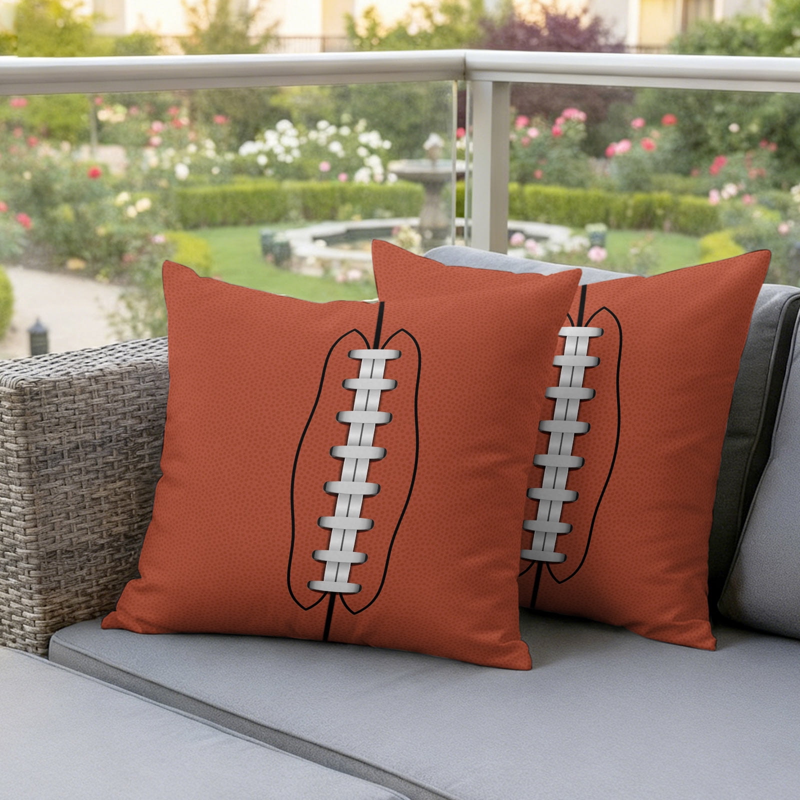 American Football Laces Waterproof Throw Pillow Covers Set of 2 Vintage ...