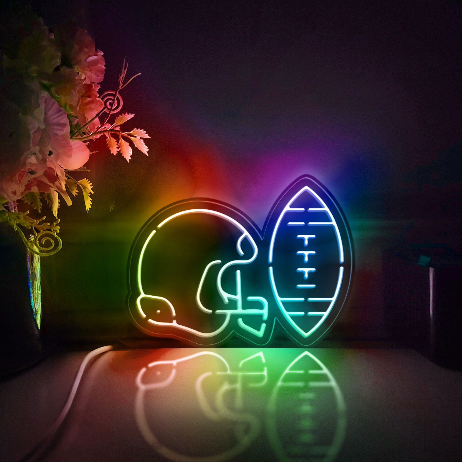 American Football Led Light Box, Dimmable Neon-Like Light Signs USB ...