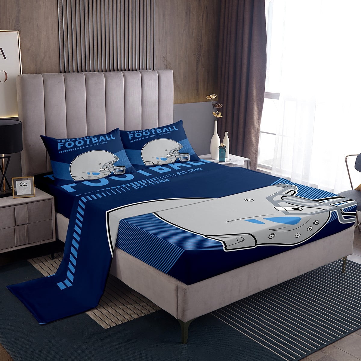 American Football Lover Bed Sheets Set Football Player Sheets Sports ...