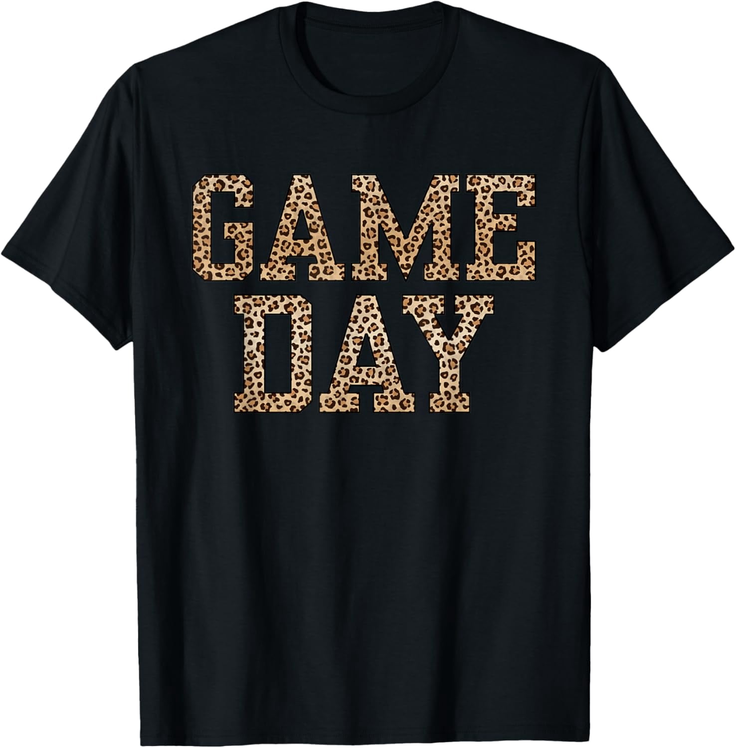American Football Lover Game Day Leopard Cheetah Football T-Shirt ...