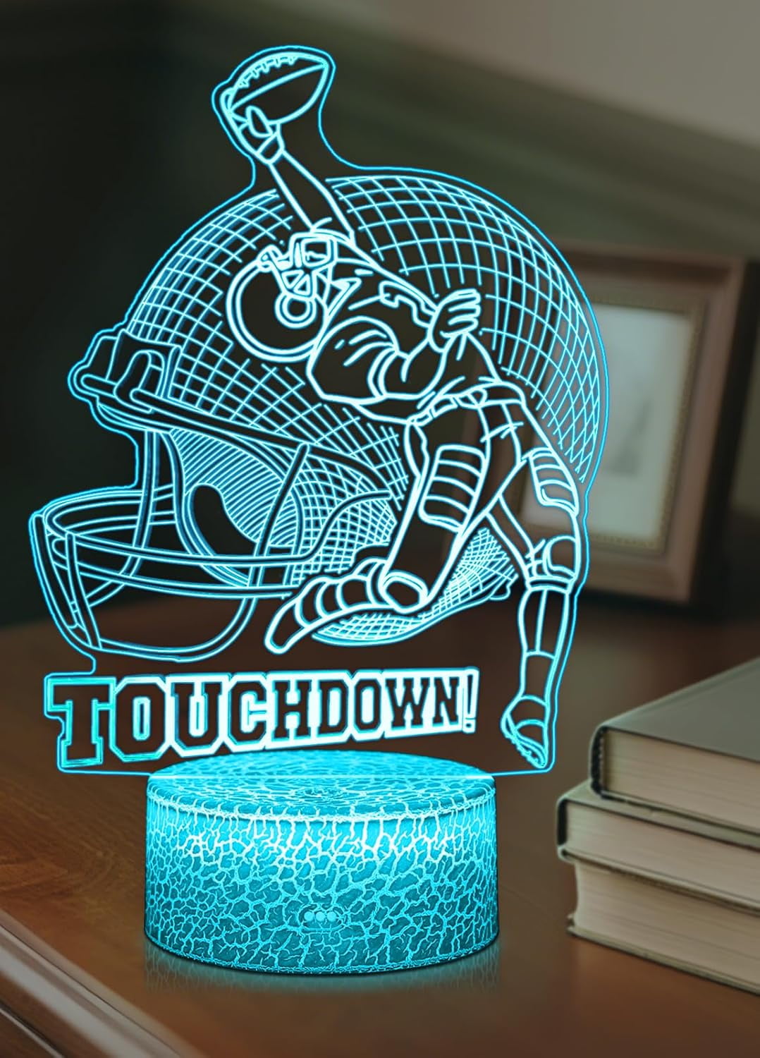 American Football Night Light for Boys, 16 Color LED Lights 3D Illusion ...
