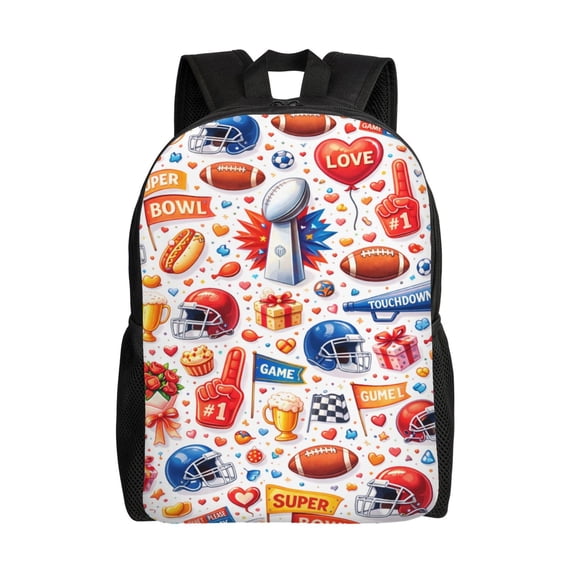 American Football Pattern Backpack Large Capacity Laptop Bag for Men ...