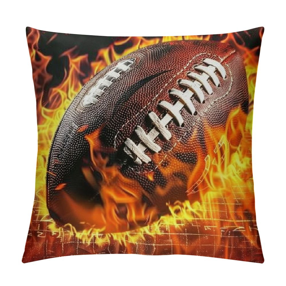 American Football Pillow Cover Single Pack,Realistic Soccer Texture ...