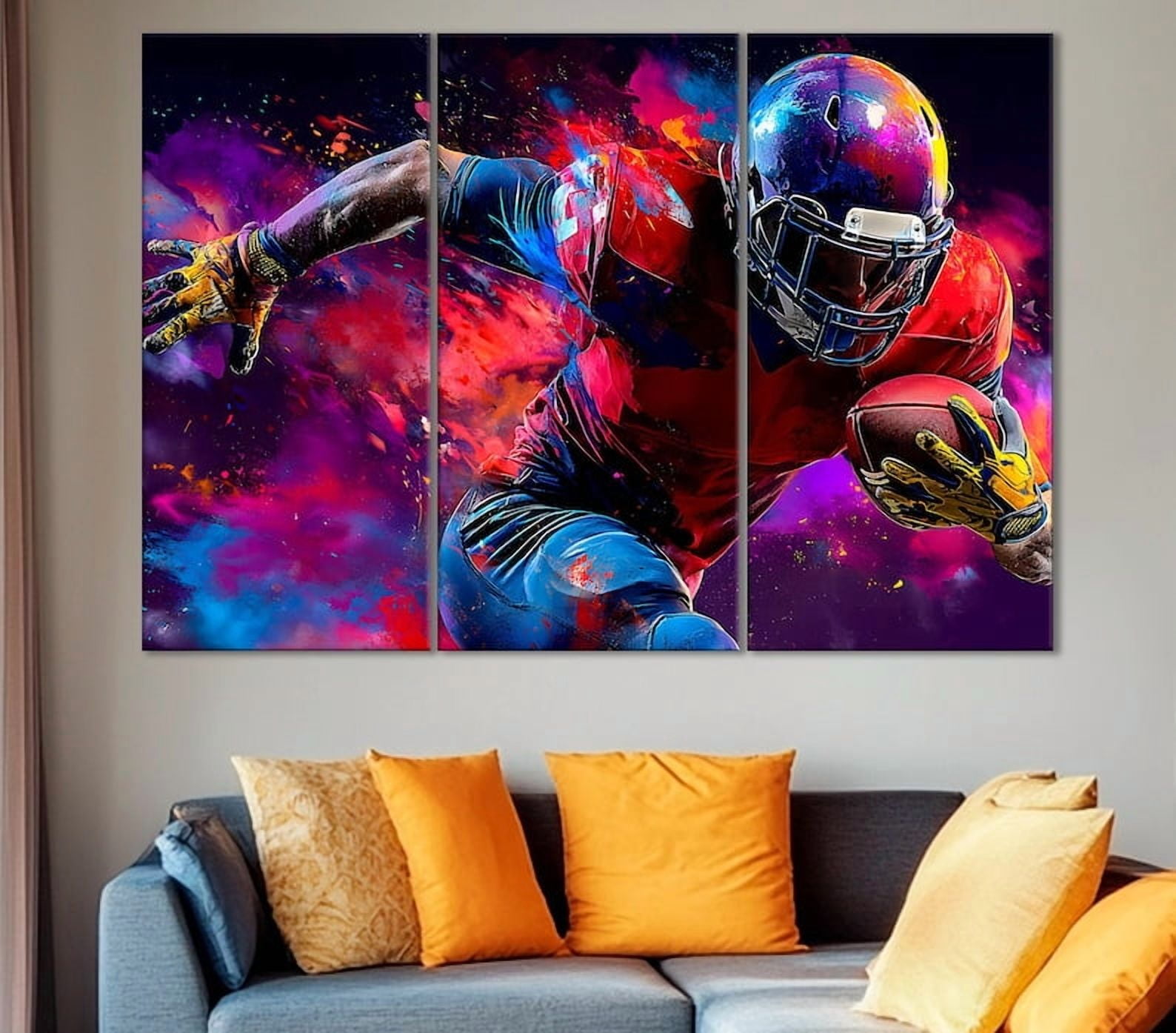American Football Player Canvas Art: Ready to Hang, Multiple Sizes ...