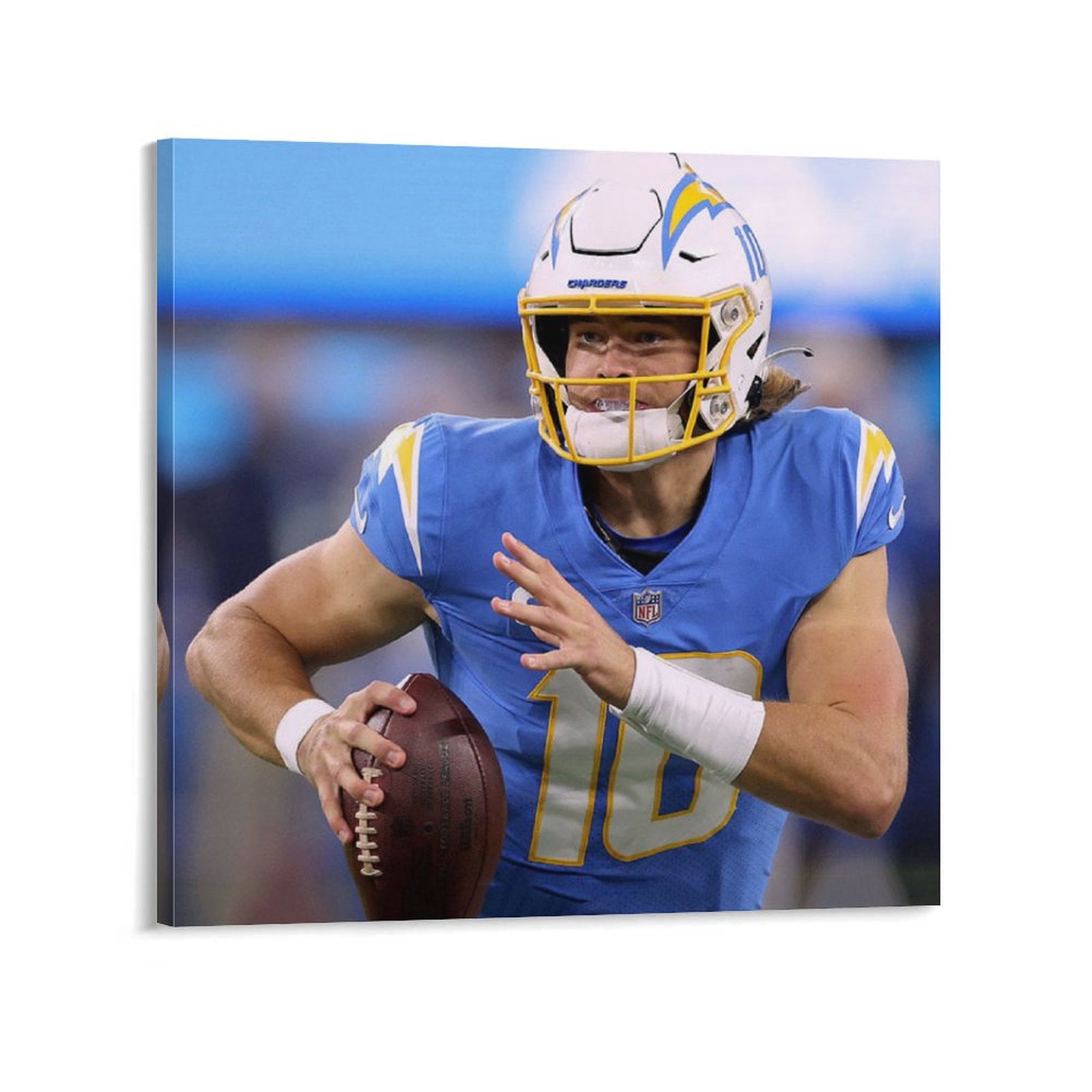 American Football Player Justin Herbert Poster Painting On Canvas Wall ...
