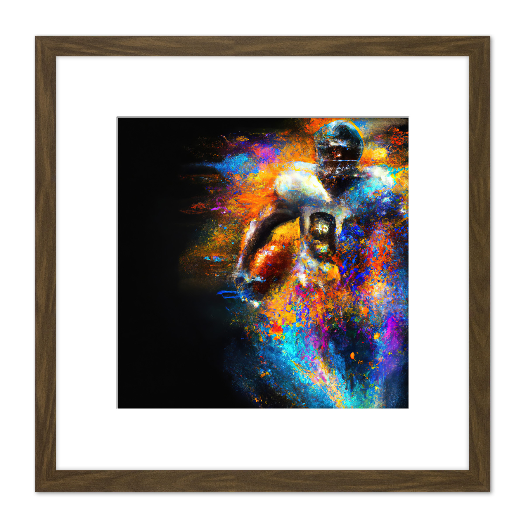 American Football Player Sport 8 Shirt Vibrant Multicoloured Oil ...