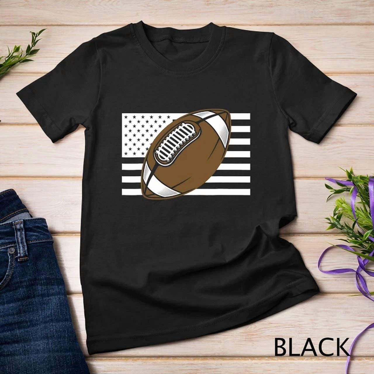 American Football Player Us Flag Football Team Football Unisex T-Shirt ...