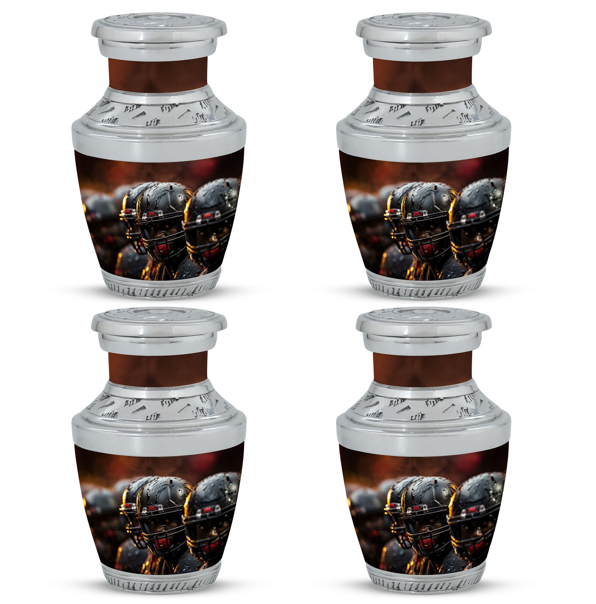 American Football Players in Rain Everlasting Peace - Mini Urn for ...