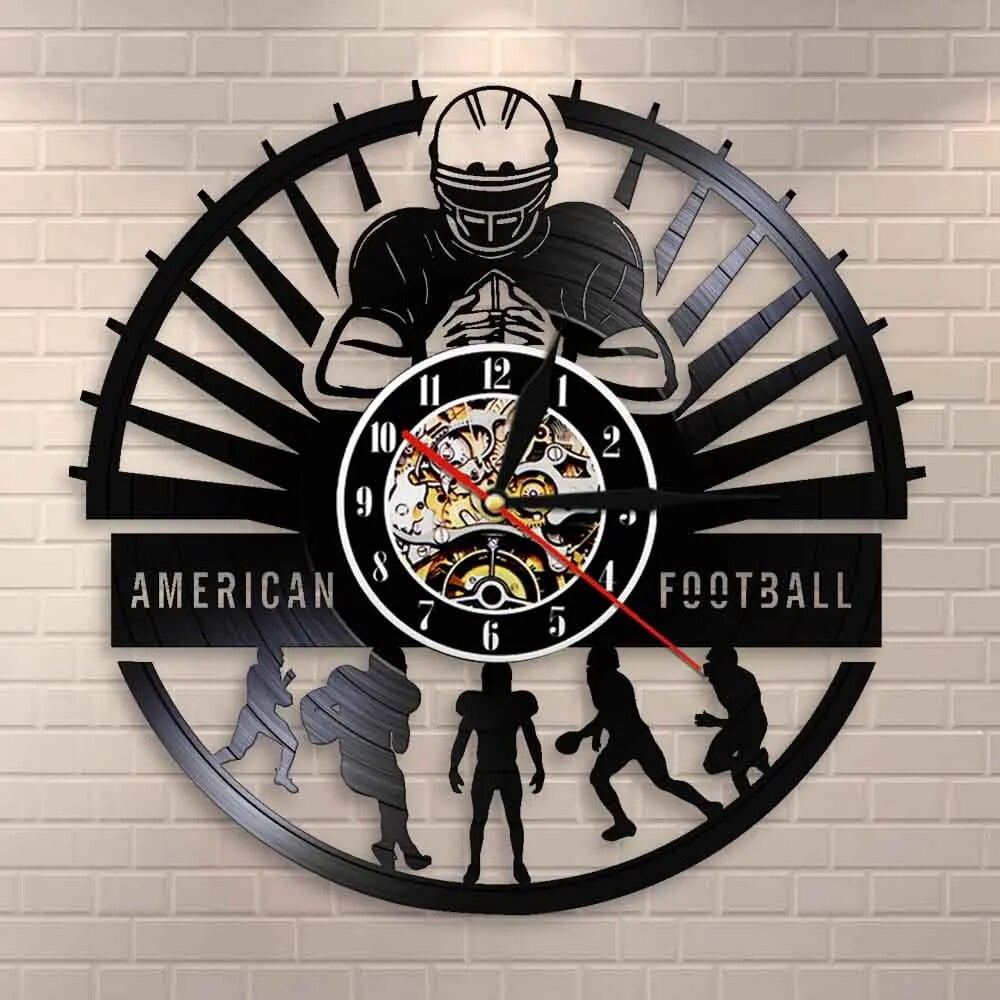 American Football Players Vinyl Wall Clock,Vinyl Record Clock Wall Art ...