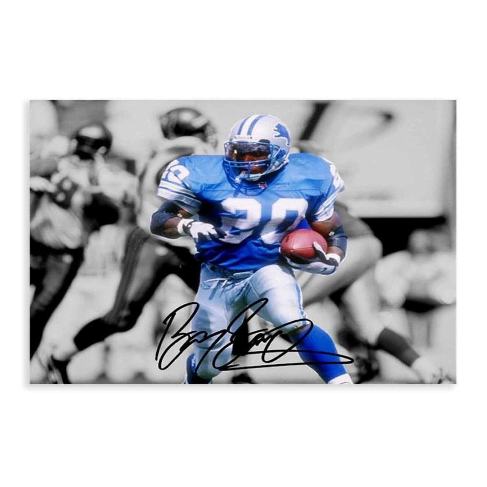 American Football Posters Barry Sanders Poster Sports Star15 Canvas ...