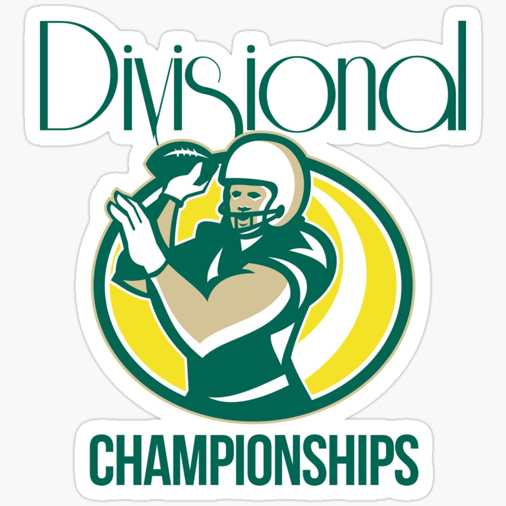 American Football Qb Divisional Championships Retro Sticker Baseball ...