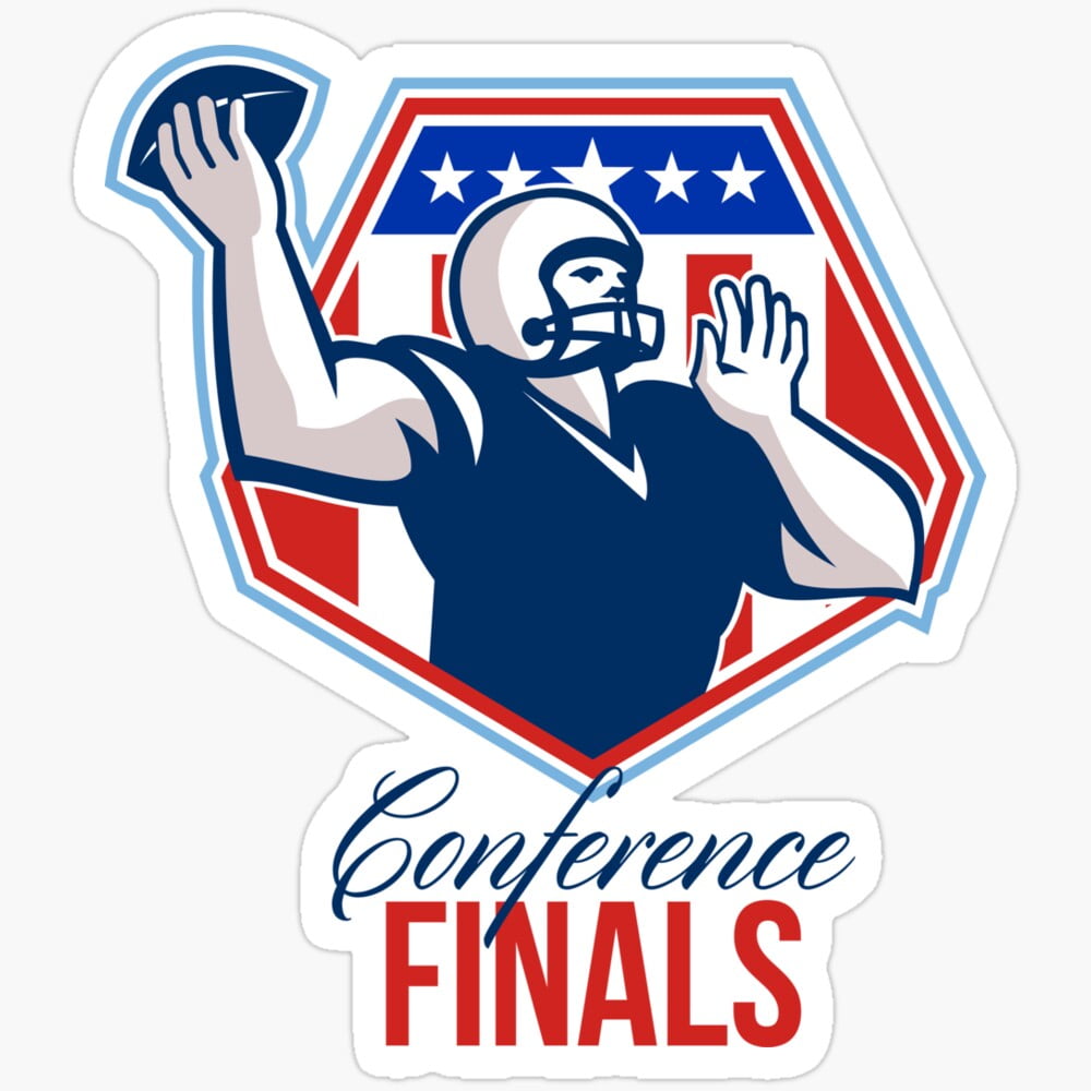 American Football Quarterback Shield Conference Finals Sticker Baseball ...