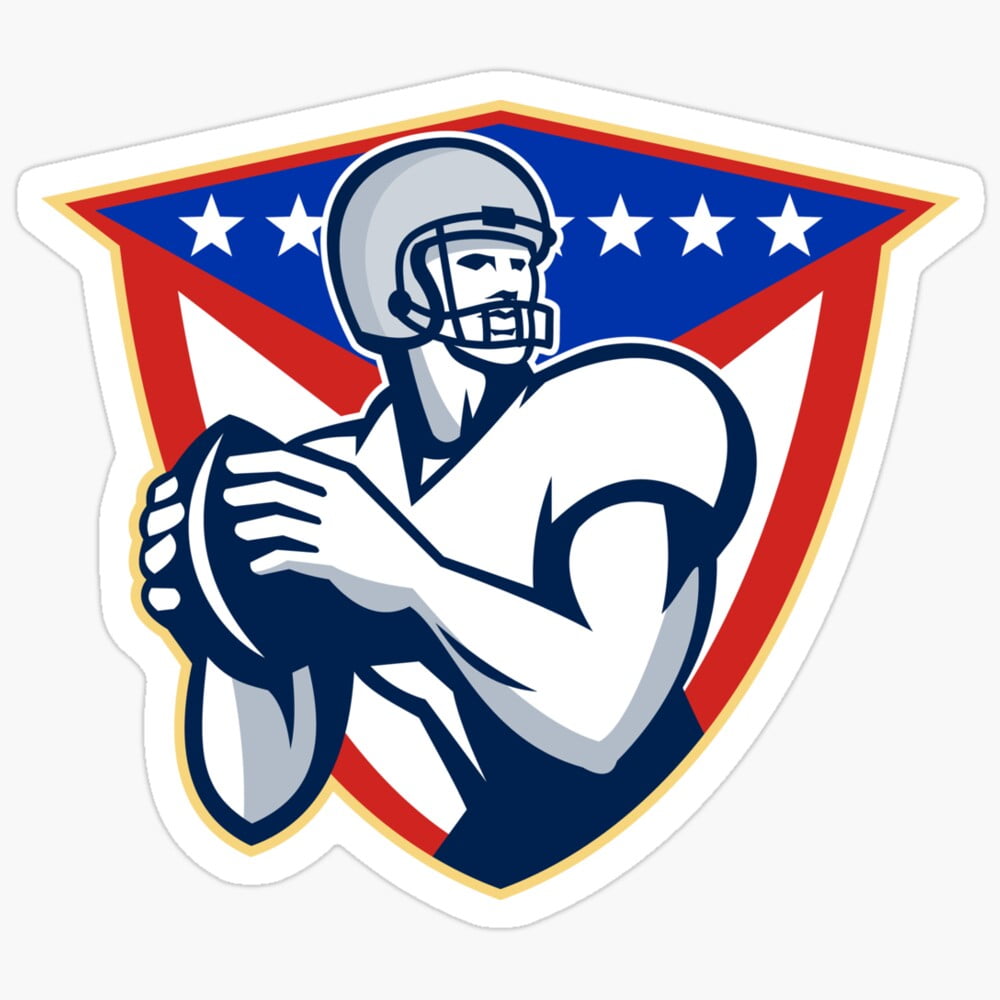 American Football Quarterback Throw Ball Sticker Baseball Sticker ...