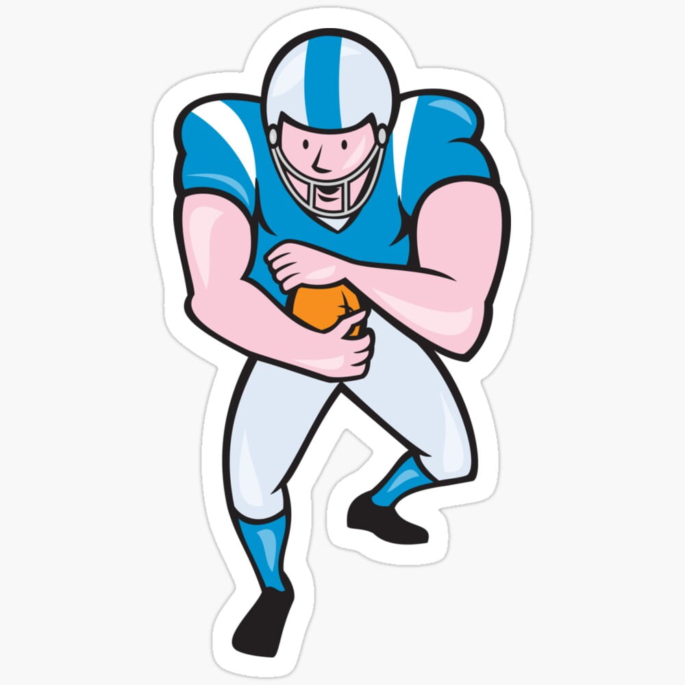 American Football Running Back Fending Cartoon Sticker Baseball Sticker ...