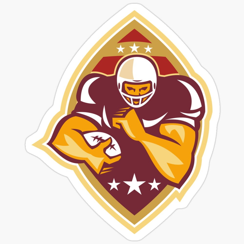 American Football Running Back Star Ball Sticker Baseball Sticker ...
